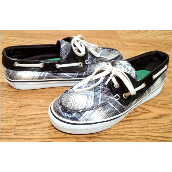 Sperry | Shoes | Sequin Plaid Canvas Sperry Top Sider Shoes | Poshmark